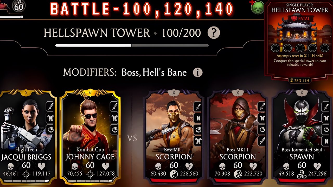 Fatal Hellspawn Tower Boss Battle 100 & 120, 140 Fight + Rewards ...