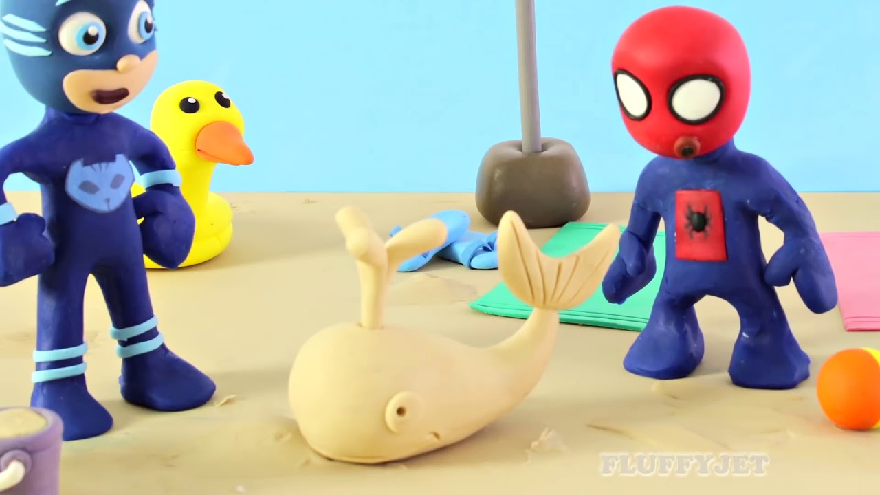Superhero Cartoon Baby Sand Art with Friends! Play doh Stop Motion ...
