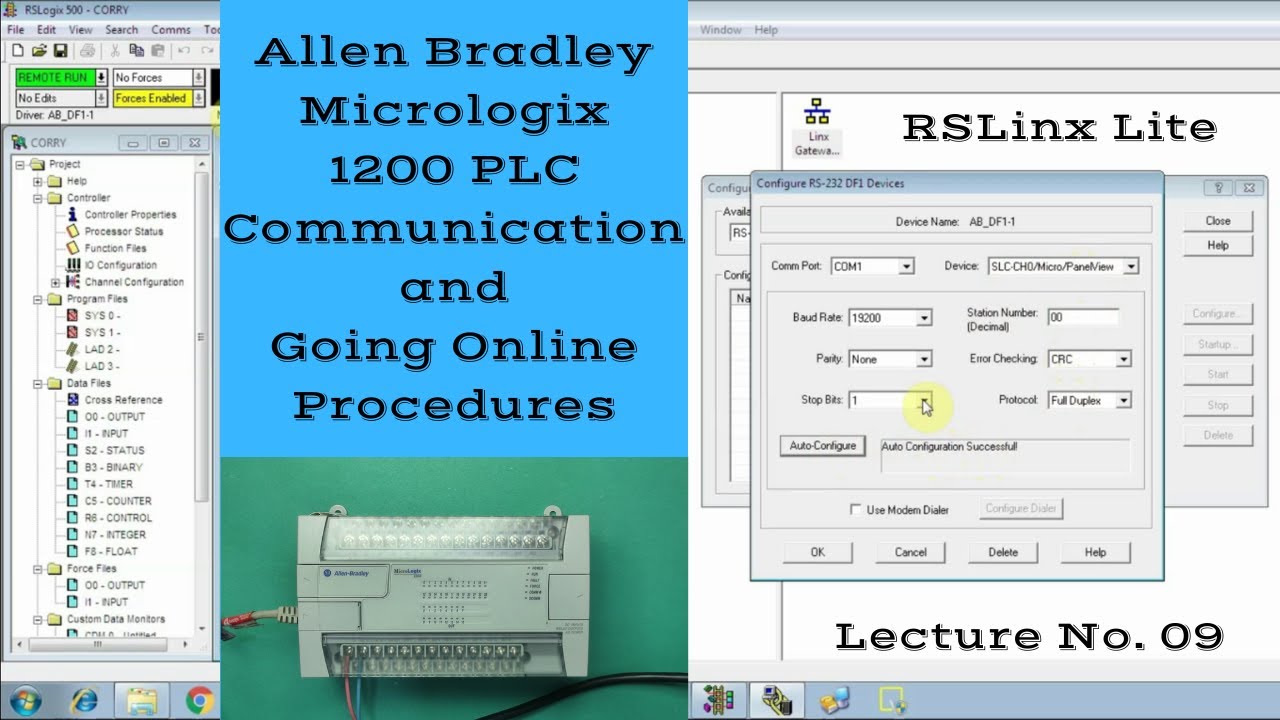 Allen Bradley Micrologix 1200 PLC Communication Procedure with PC ...
