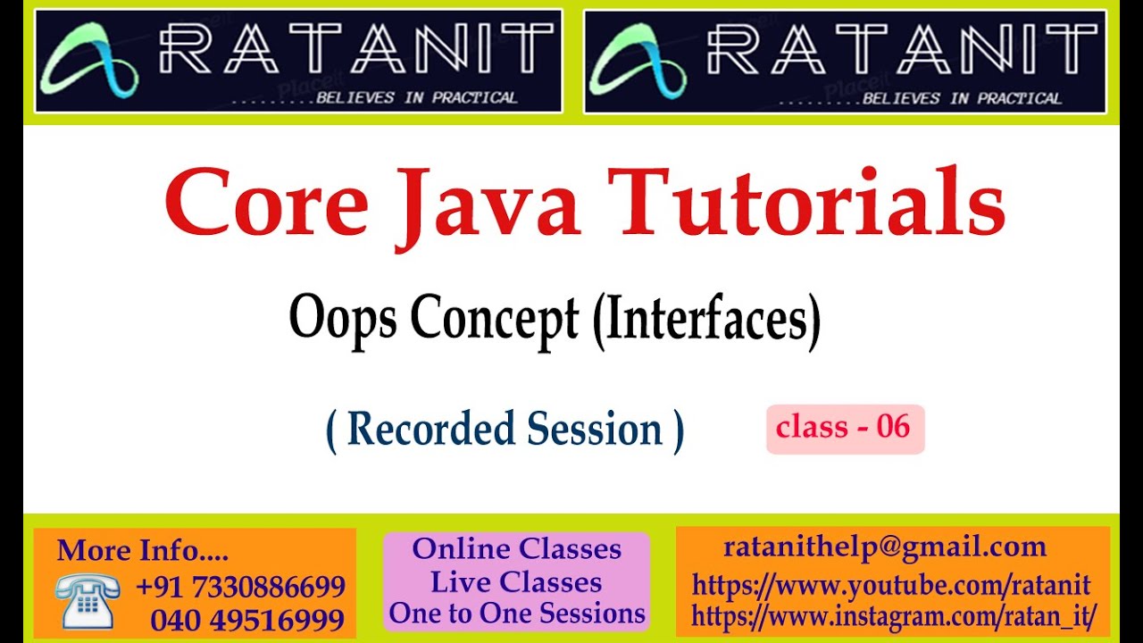 Core Java Tutorials Oops Concepts Interfaces By Mrratan Class 06 Youtube