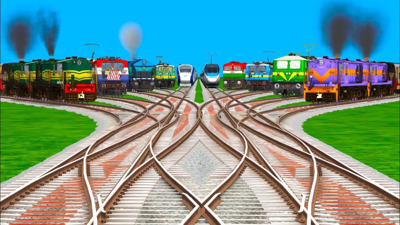 10 FAKE TRAINS CROSSING ON CURVED DIDMOND RAILROAD RISKY TRACKS train ...
