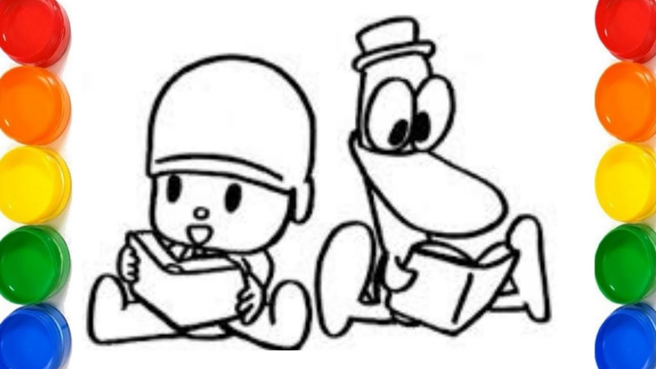 How to draw Pocoyo & Pato study time for kids* Pocoyo, Pato drawing and ...