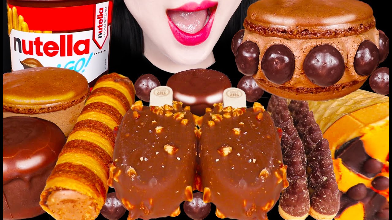 ASMR UFO ICE CREAM NUTELLA CHOCOLATE 유에프오 아이스크림 MUKBANG 먹방 - YouTube