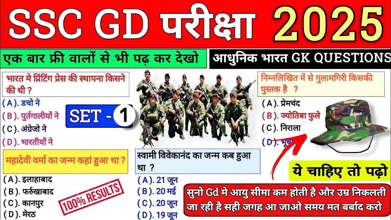 Ssc gd previous year gk question | Ssc gd previous year question | Ssc ...
