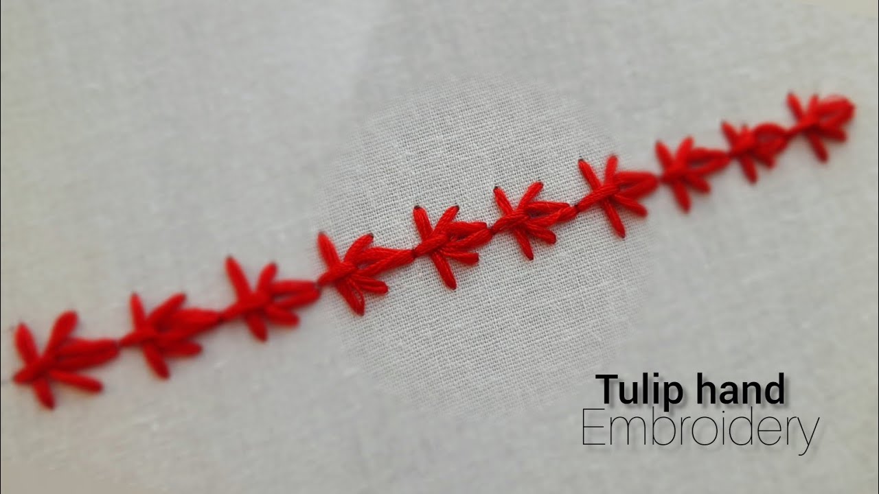 Tulip hand embroidery tutorial for beginner's || Easy embroidery ...