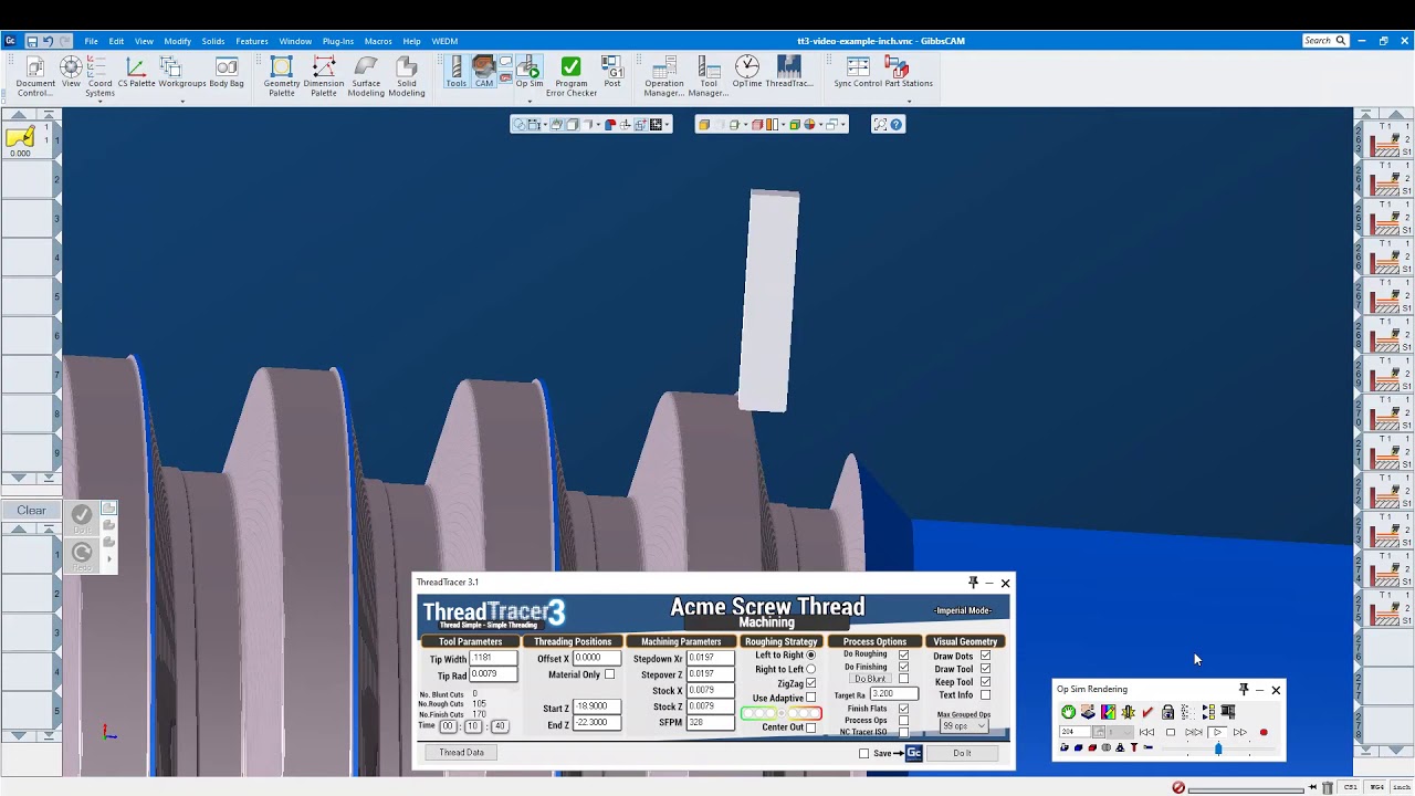 ThreadTracer - Make big or custom threads in GibbsCAM - YouTube