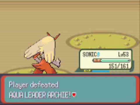 Pokemon Emerald Walkthrough Part 52:Vs. Leader of team aqua:Archie ...