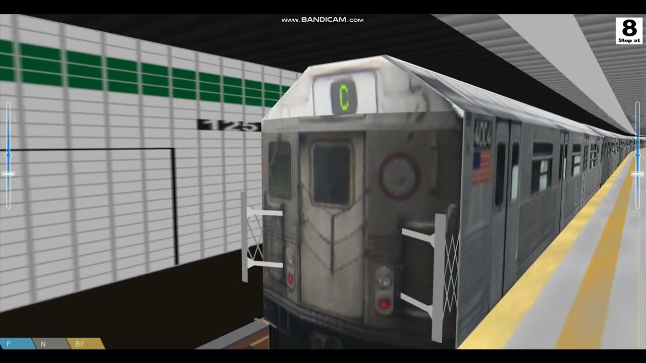 OpenBVE R38 C train arriving & departing at 125th Street - YouTube