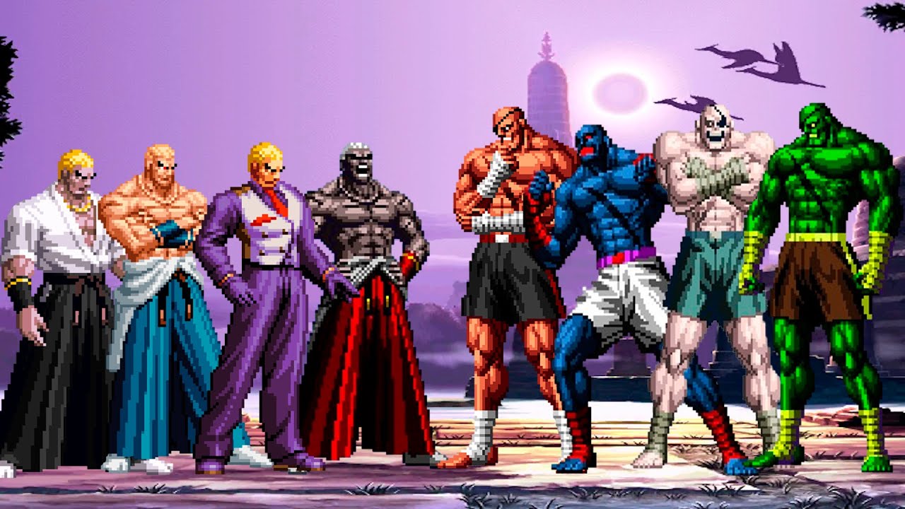 [KOF Mugen] Geese Howard Team vs Sagat Team - YouTube