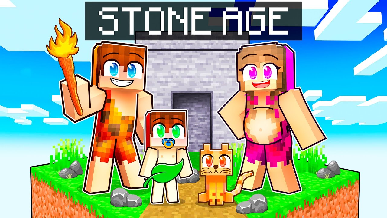 Having a STONE AGE FAMILY in Minecraft! - YouTube