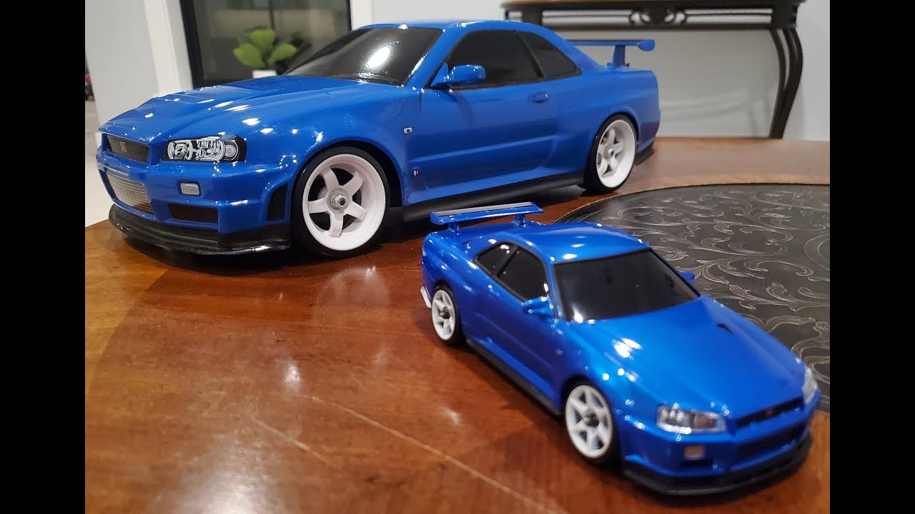 Nissan GTR R34 - sick RC Drift - Tamiya TT02 4WD - 1/10 - YouTube