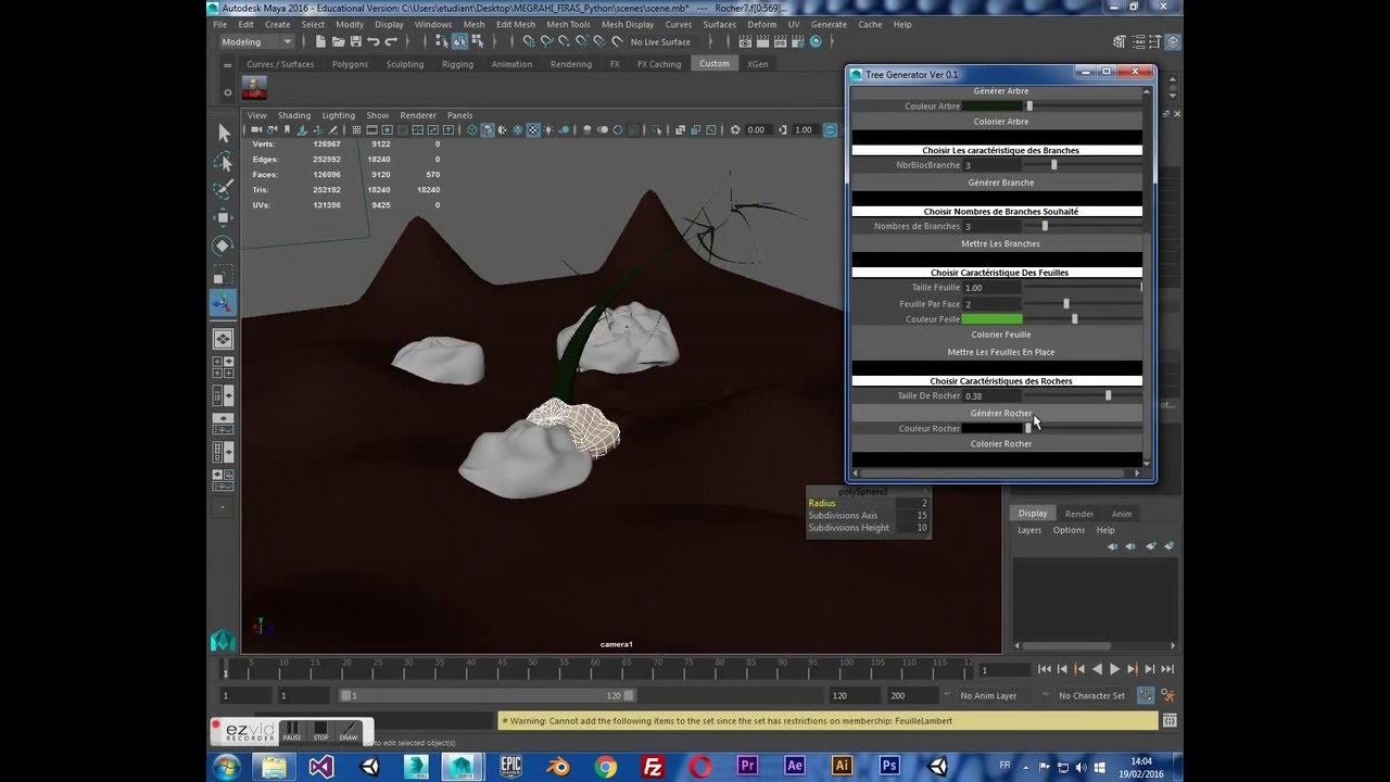 Maya , Python Script ,Tree Generator. - YouTube