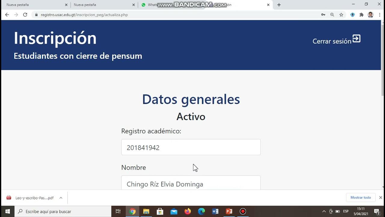 Constancia de Cierre de PENSUM - YouTube