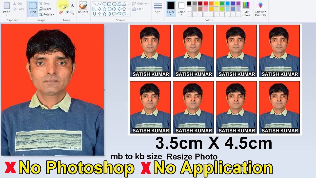 How To Make 3 5 Cm X 4 5 Cm Photo Pixel Me Photo Kaise Banaye