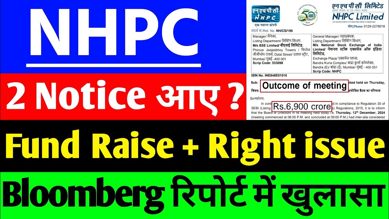 NHPC share latest News शाम को 2 Notice आए ? | NHPC share Big News ...