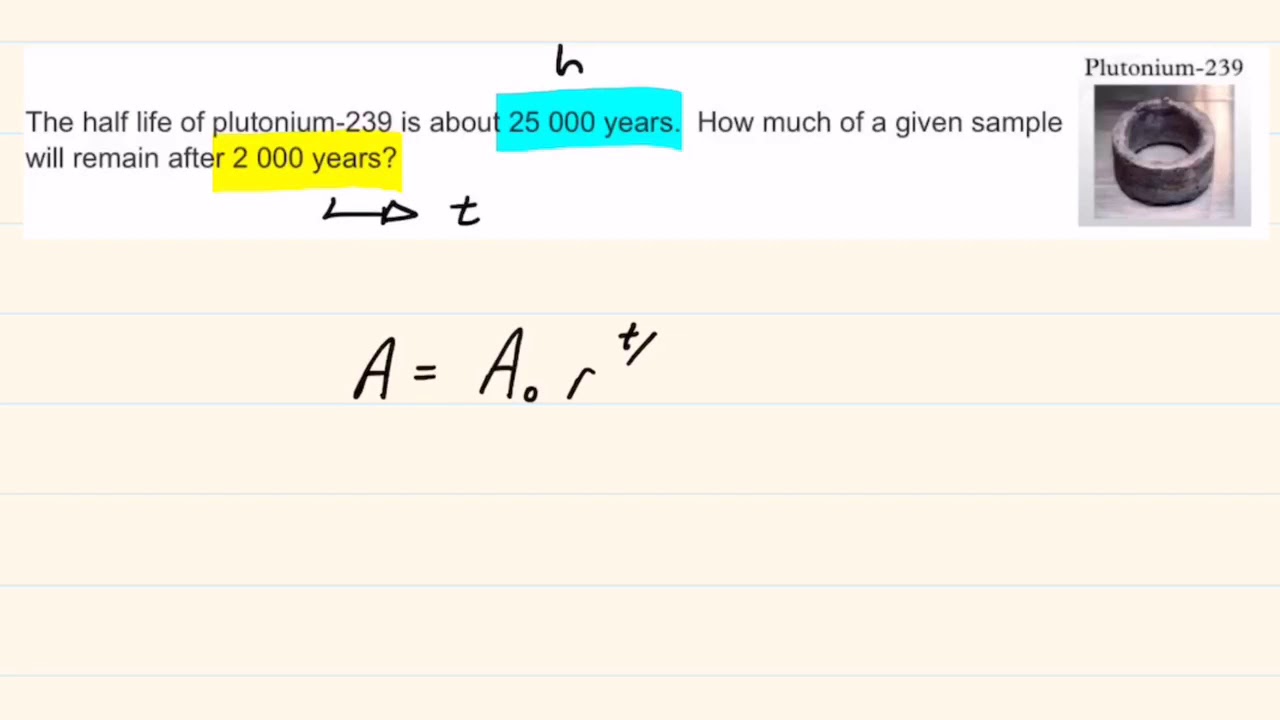 31 The Half Life Of Plutonium 239 Is 25 000 Years How Much Will