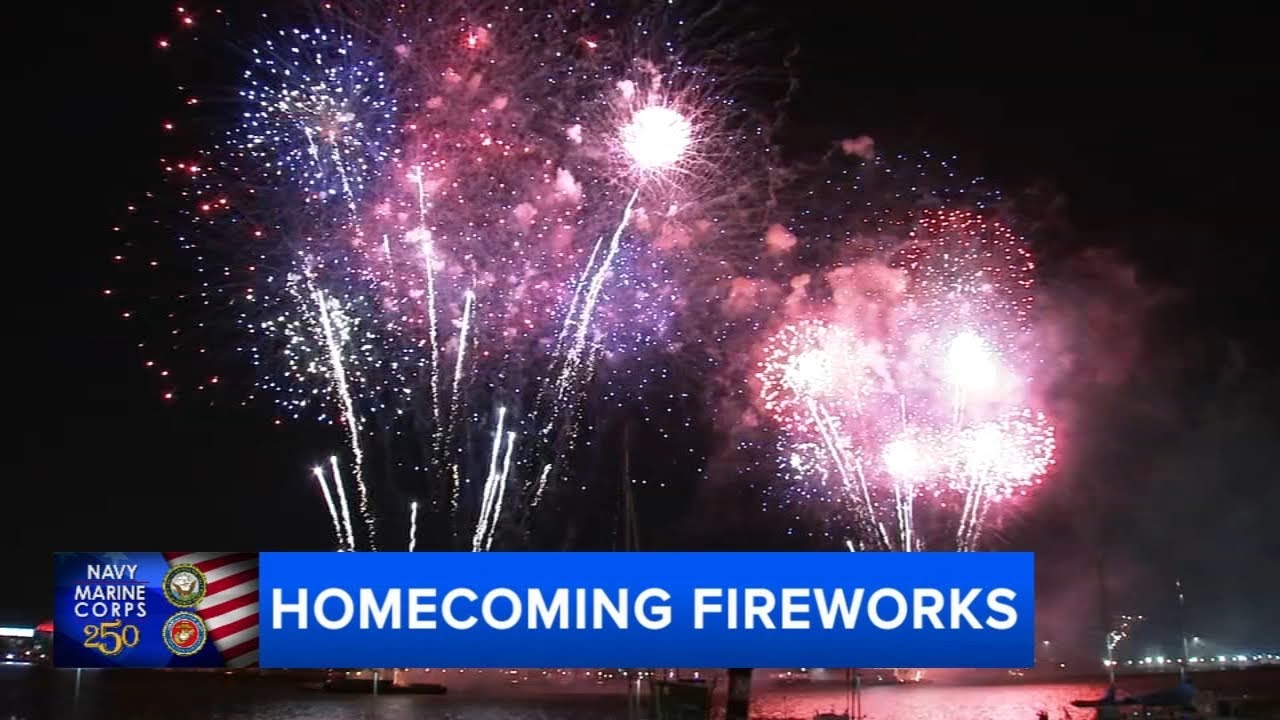 Fireworks cap Navy and Marine Corps 250th celebration - YouTube