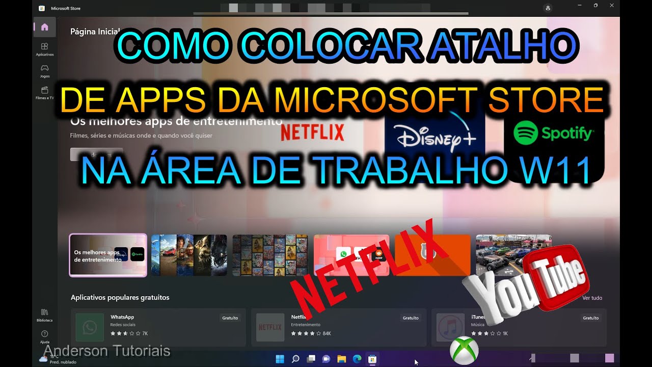 Como Colocar Ícones de Apps Baixados da Loja Microsoft Store na Área de ...