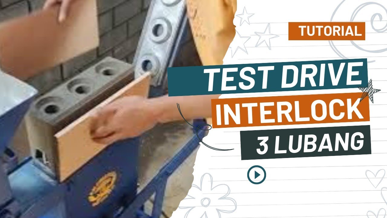 Percobaan pemakaian mesin produksi batako interlock 3 lubang - YouTube