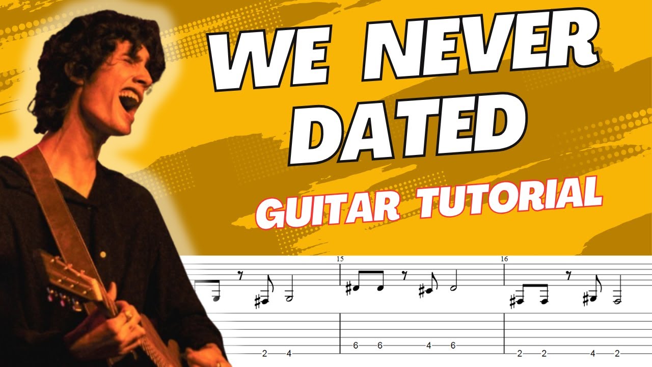 We Never Dated Sombr Easy Guitar Tutorial + Tabs - YouTube