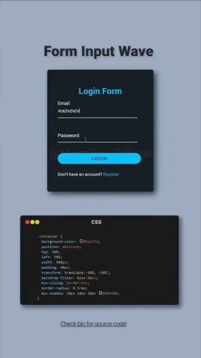 Form Input Wave | Login Menu | Login Form | Login Input menu #css #html #coding - YouTube