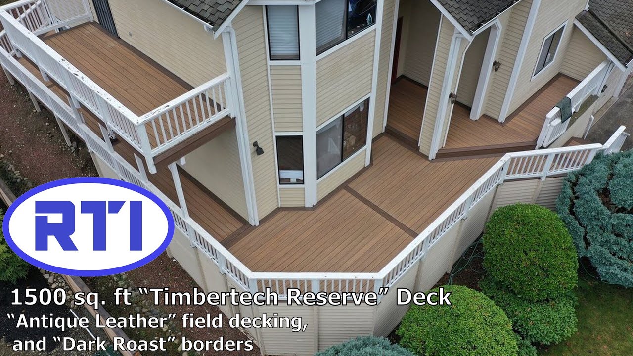 1500 sq. ft “Timbertech Reserve” Deck, w/ “Antique Leather” field ...