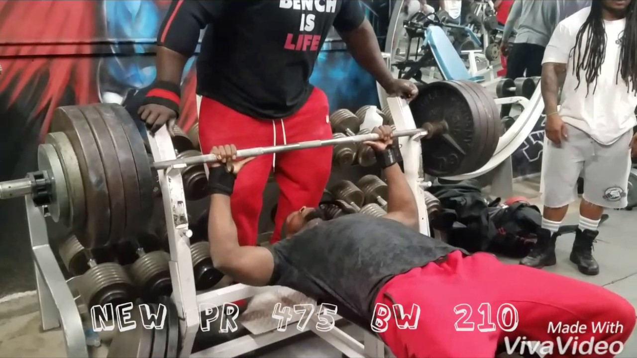 475 Bench Press at BW 210 AT THE ALMIGHTY IRON ADDICTS GYM - YouTube