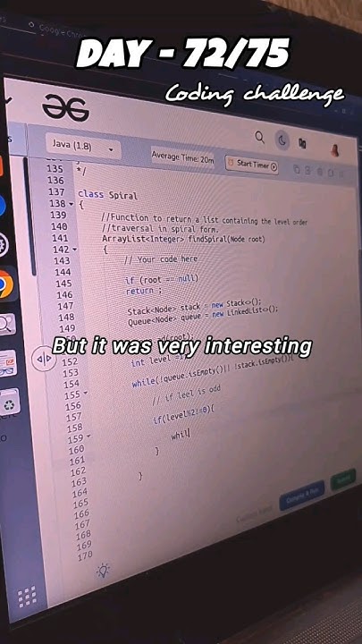 Day 72/75 🥺 #codingchallenge #75hardchallenge #dsa #java - YouTube