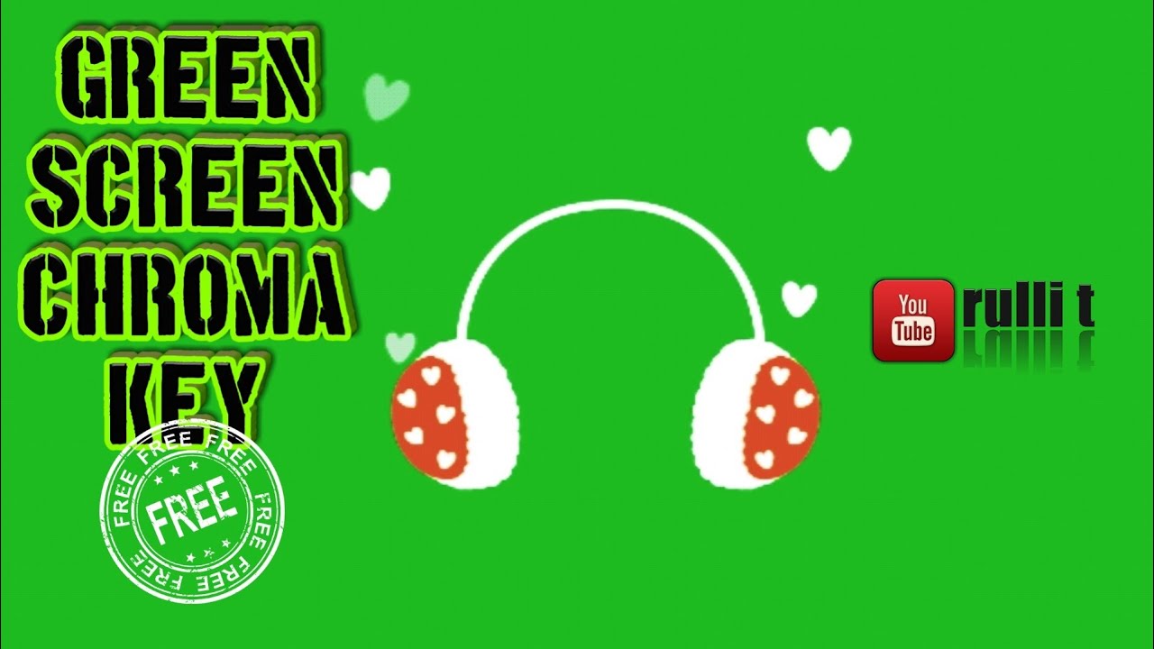 Green Screen HD - HEADPHONE, LISTEN MUSIC animation 🔊 sound - YouTube