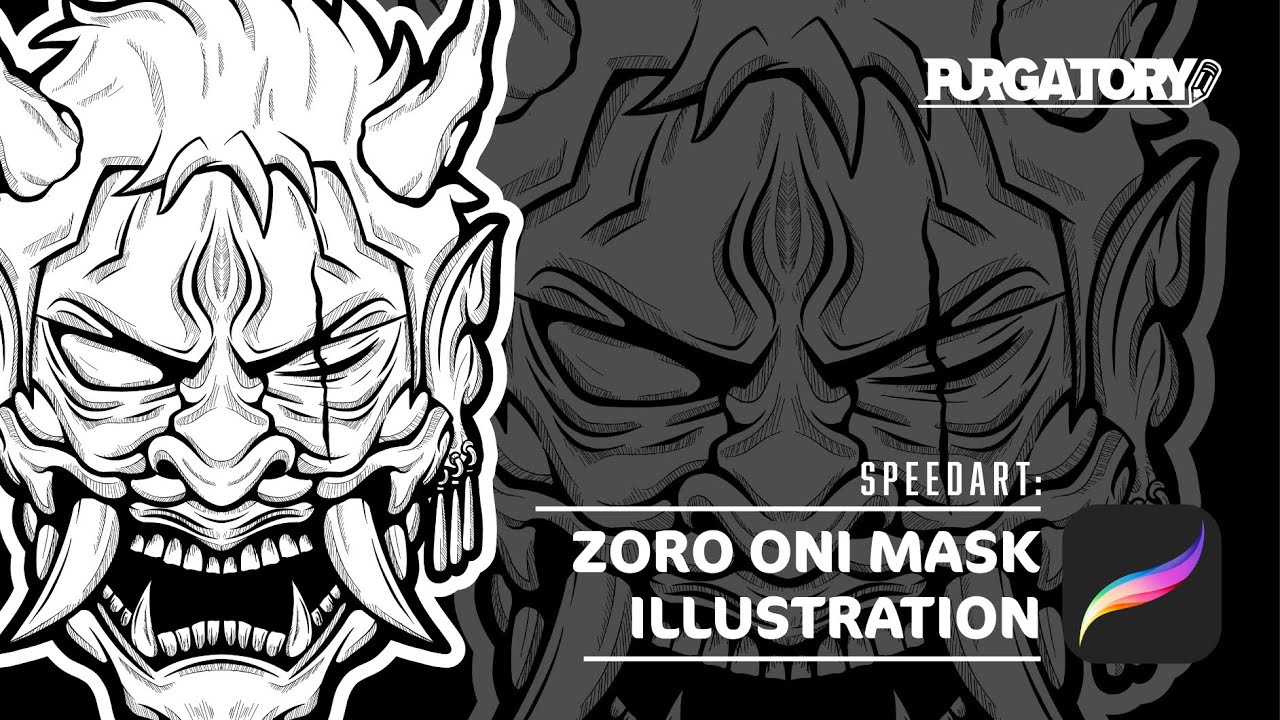 Zoro Hannya/Oni Mask- Illustration (Speed Art) - YouTube