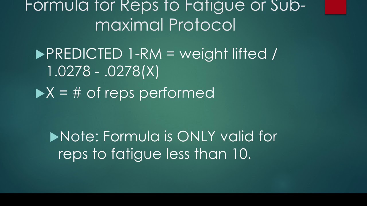 One Repetition Maximum (1-RM) Protocols - YouTube
