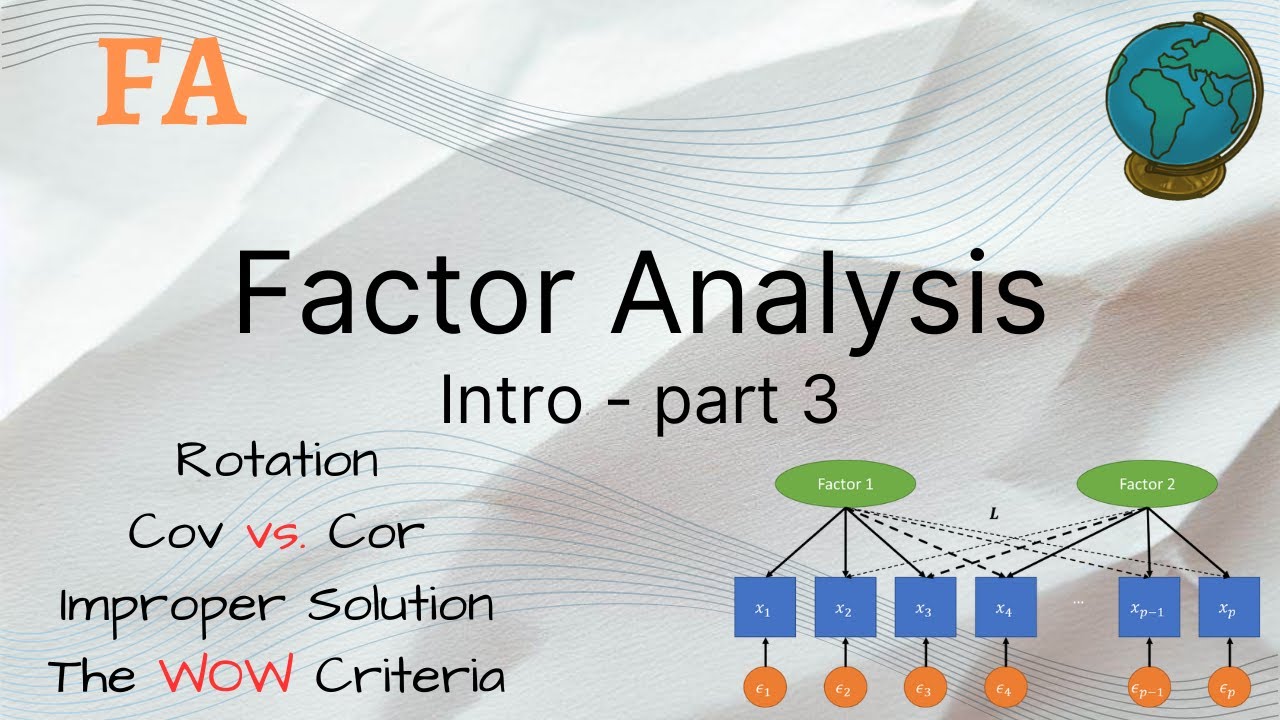 Factor Analysis - Statistical Intro 3 - Rotation, cov vs. cor, improper ...