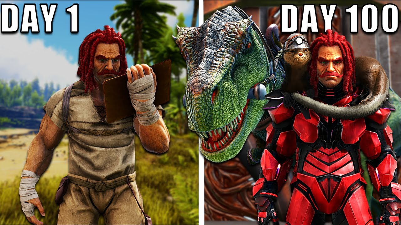 I Survived 100 Days on The Island in ARK: Survival Evolved - YouTube