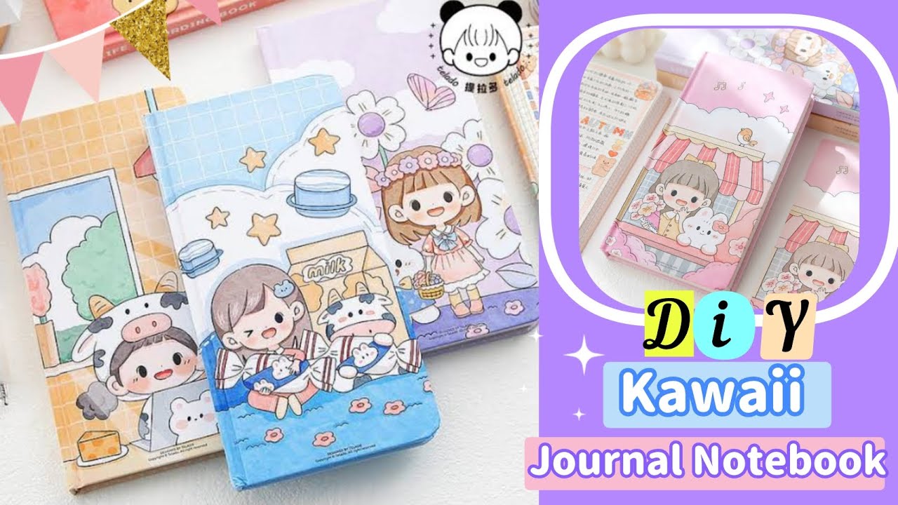 DIY Kawaii Journal Notebook idea 💙💜 / How to make Cute notebook idea # ...