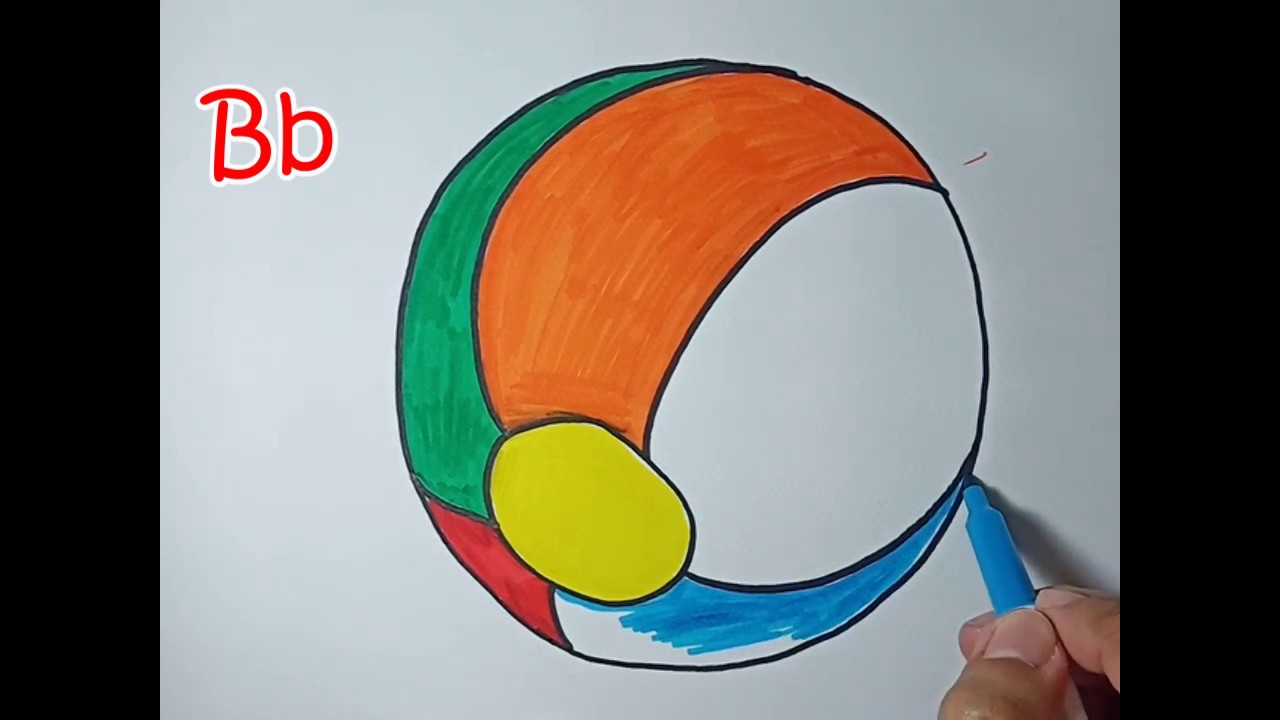 DRAWING FOR KIDS-HOW TO DRAW a ball/Bb is for ball/ALPHABETS - YouTube