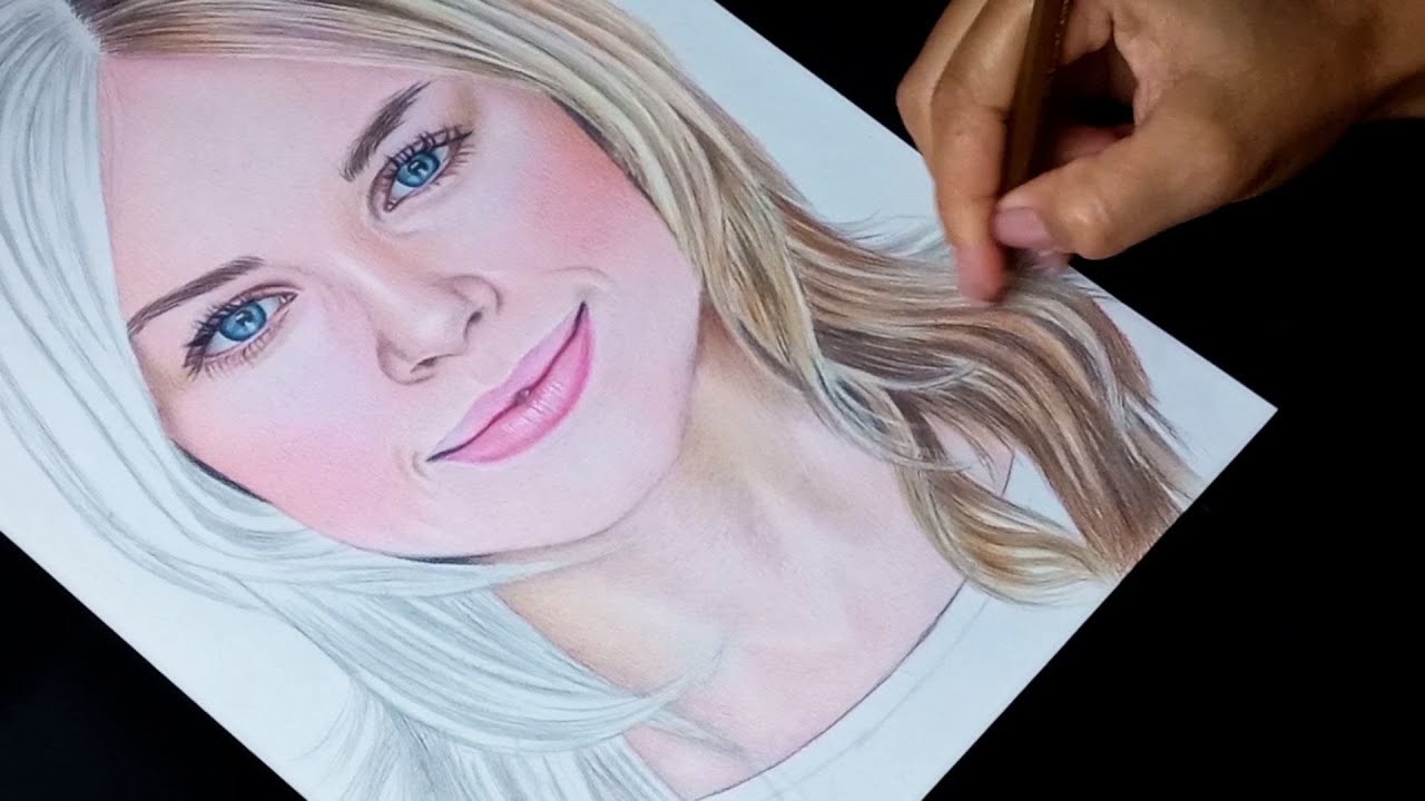 Desenhando a Florence Colgate | Desenho realista com lápis de cor - YouTube