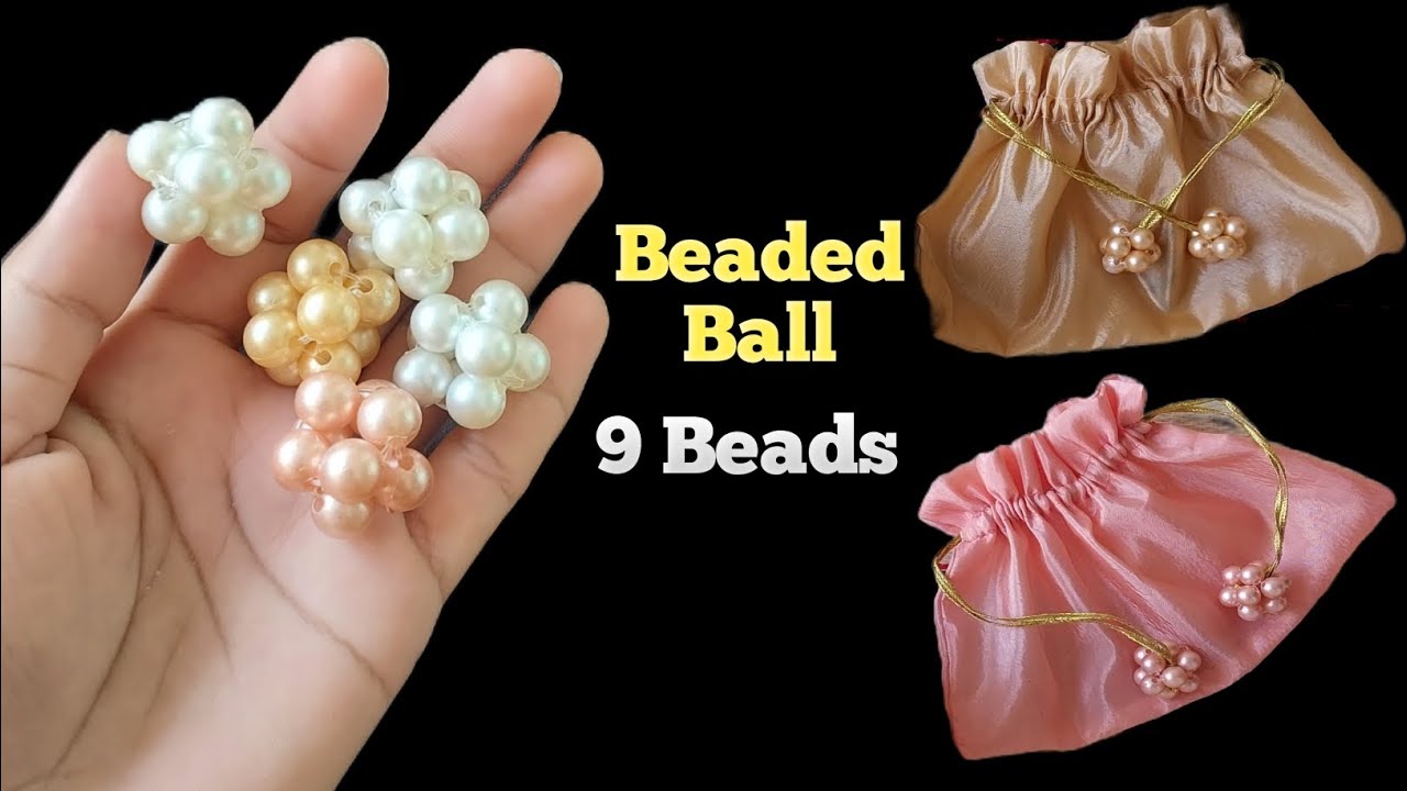 How to make beaded ball | 9 Beaded Ball Tutorial | Easy method for beginners #handmade #diy ...