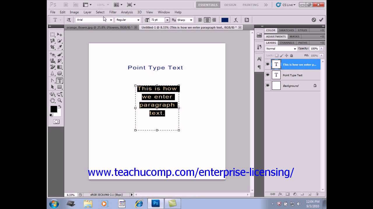 Photoshop CS6 Tutorial Selecting Text Adobe Training - YouTube