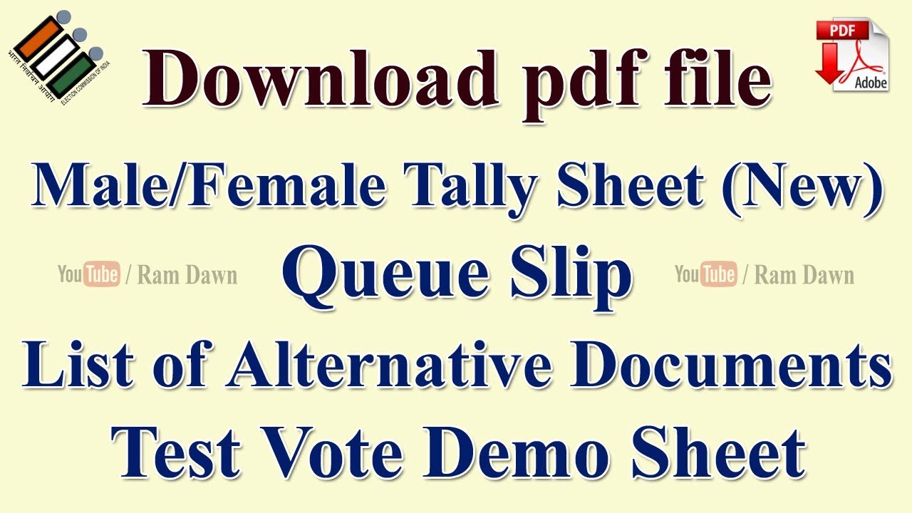 Download M/F Tally sheet, Queue Slip, List of Alt. Doc. & Test vote ...