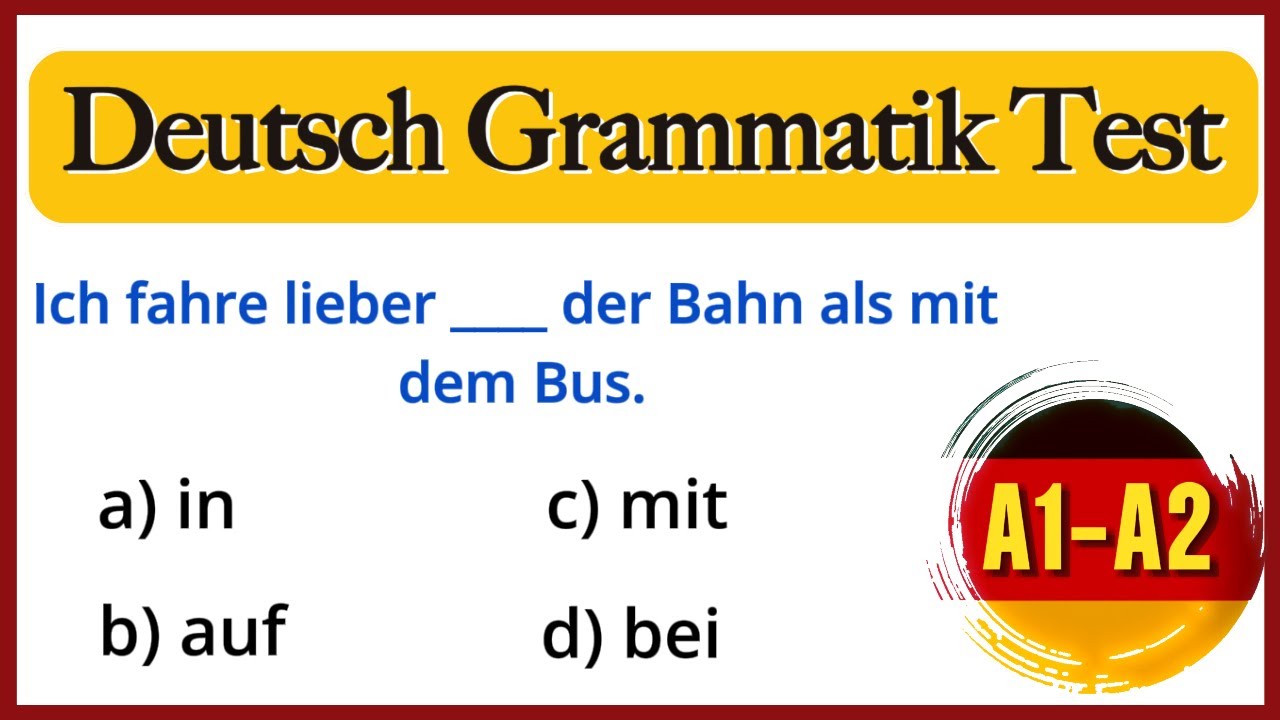 Deutsch Grammatik Quiz für Niveau A1-A2 | Deutsch für Anfänger | German ...