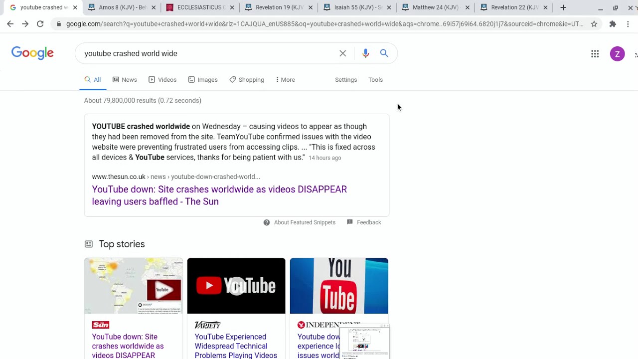 YOUTUBE CRASHED WORLDWIDE - YouTube