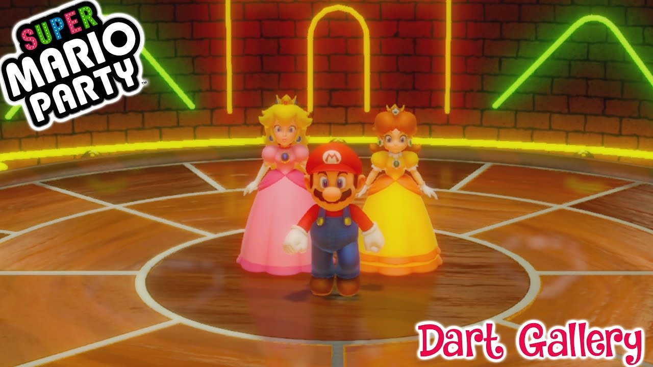 Super Mario Party Mingames series - Dart Gallery with Peach - YouTube