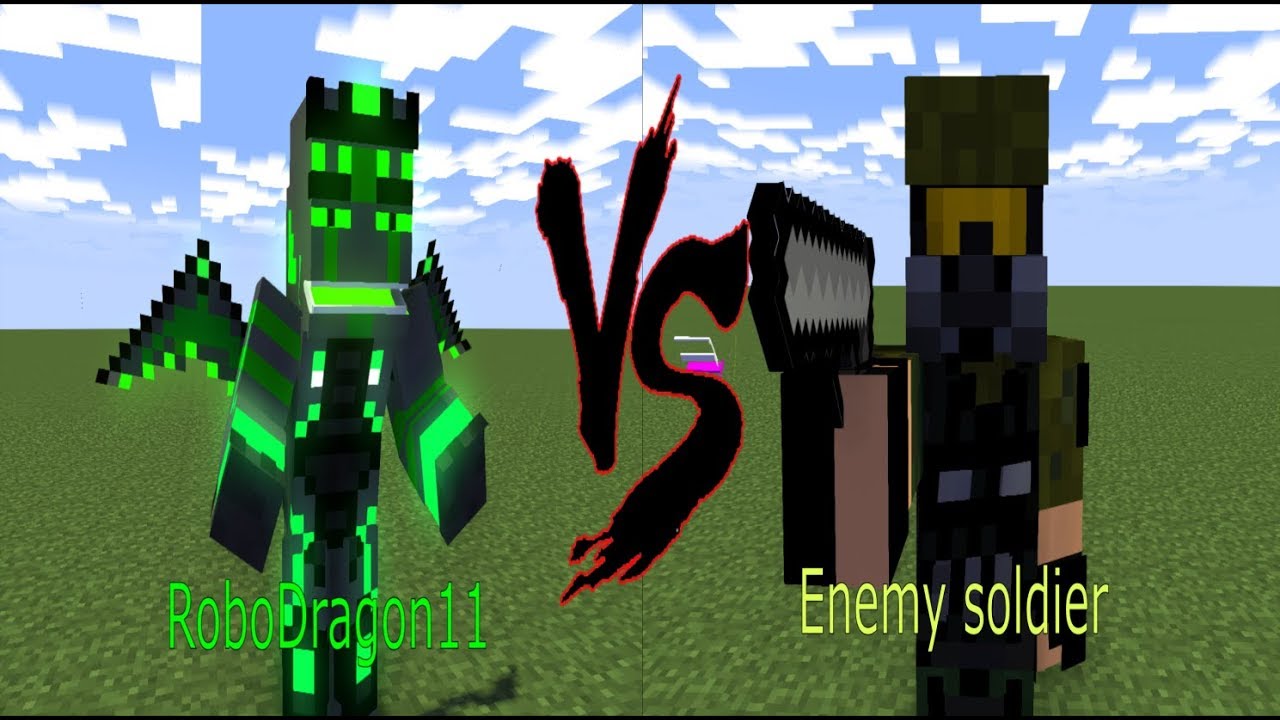 RoboDragon11 vs enemy soldier Minecraft animation - YouTube