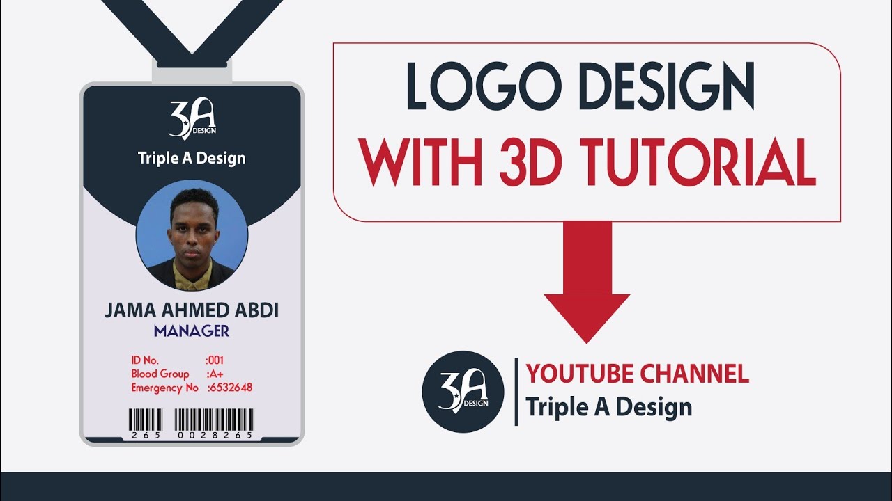 ID CARD DESIGN WITH 3D TUTORIAL - YouTube