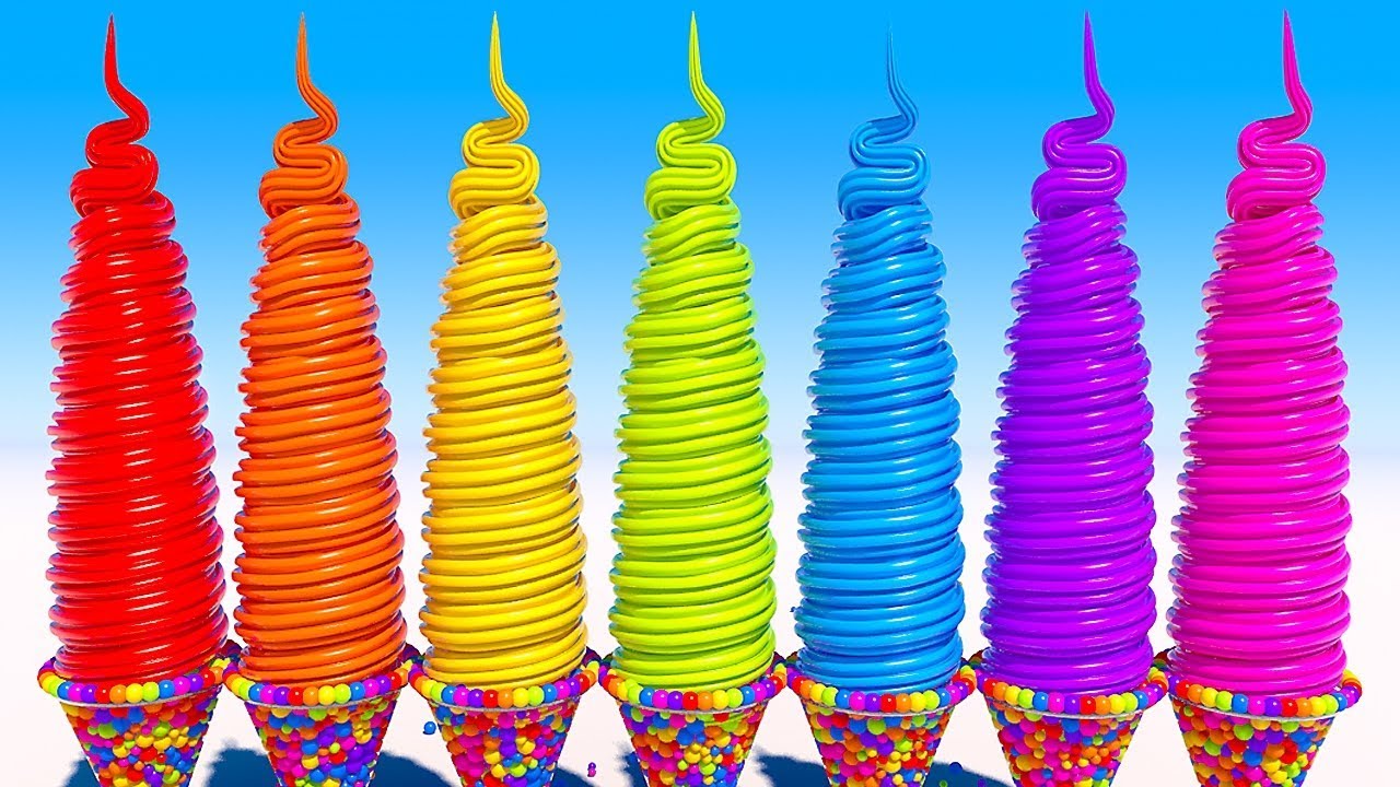 Learn Colors with 3D Soft Ice Cream for Children - Colours for Kids to ...