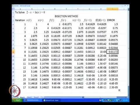 Bonus: Excel Solution for Bisection Method - YouTube