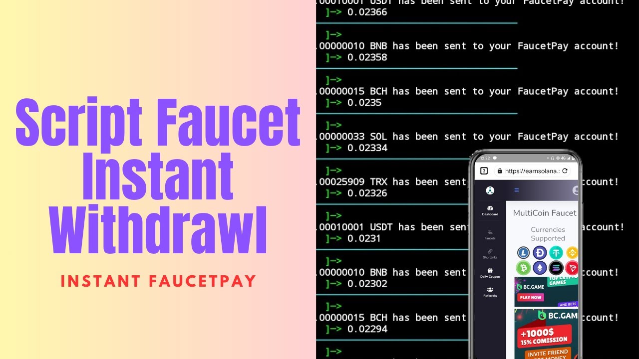 SCRIPT FAUCET || INSTAN WITHDRAW || EARN SOLANA || INSTAN FAUCETPAY || Earn Free Crypto 2024 ...