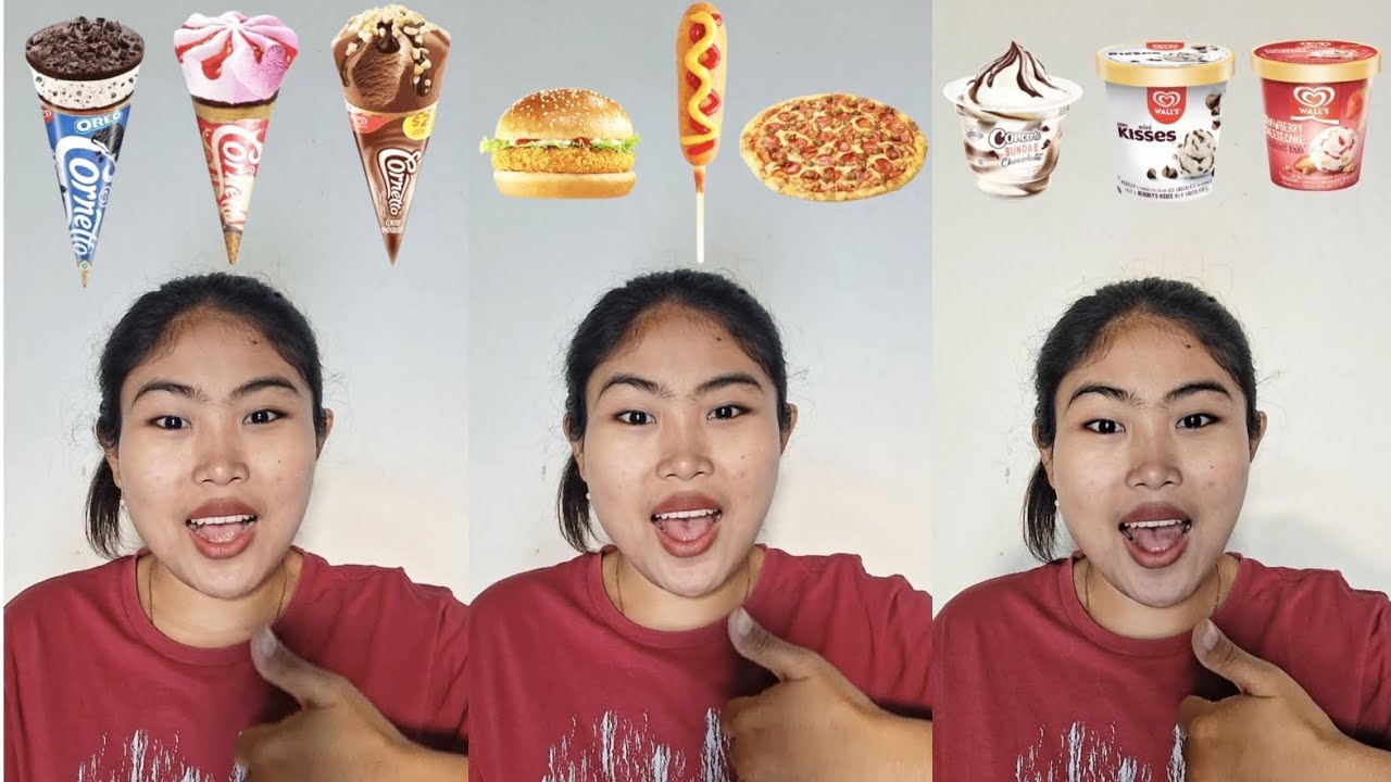 Kumpulan mukbang cornetto,pitzza,condrog,burger,walls,jusbuah ...