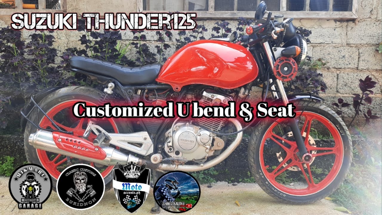 Suzuki thunder 125 customized U bend & seat ( @mikmarumoto1012 - YouTube