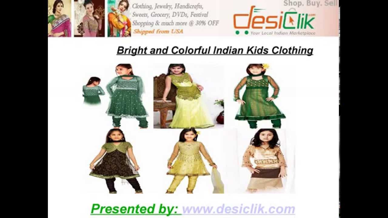 Bright and Colorful Indian Kids Clothing - YouTube